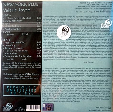 Valerie Joyce New York Blue Vinyl Limitat Numerotat 180g 33rpm