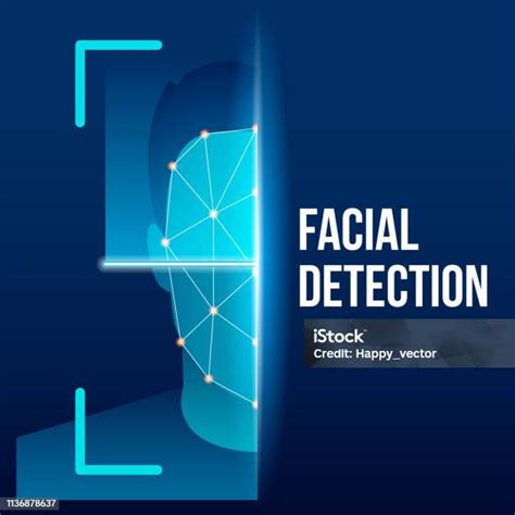 생체 인식 얼굴 검증 스캔 백그라운드에서 식별 스캐닝 시스템의 창조적 인 벡터 일러스트 예술 디자인 첨단 기술 탐지 템플릿입니다 추상적인 개념 그래픽 요소 생체 인식에 대한