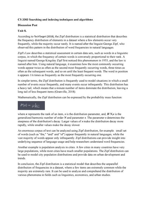Cs 3303 Searching And Indexing Techniques And Algorithms Discussion