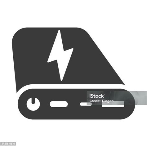 흰색 배경에 고립 된 파워 뱅크 글리프 아이콘 벡터 일러스트레이션 Usb 포트에 대한 스톡 벡터 아트 및 기타 이미지 Usb 포트 검은색 개념 Istock