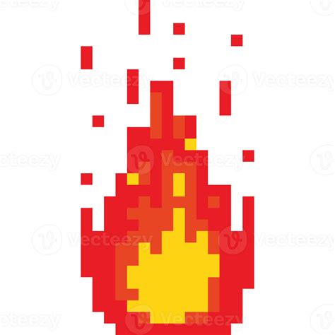 Pixel Art Fire Icon 27190808 Png
