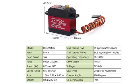 Digital Servo 25kg Full Metal Gear High Torque Waterproof 57 Off