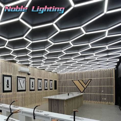 벌집 Led 자동차 디테일링 천장 조명 맞춤형 5x12m 육각 조명 자동차 쇼룸 4s 워크샵 직송 2 년 보증