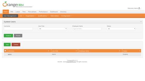 orangehrm turnkey gnu linux