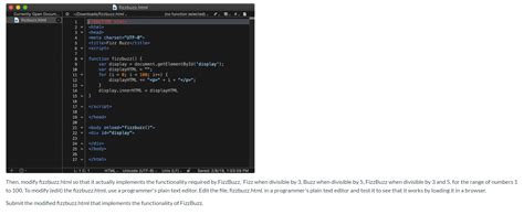 Solved Then Modify Fizzbuzz Html So That It Actually Chegg Com