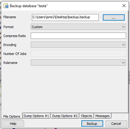 Efetuar Backup Da Base De Dados Postgresql Central De Ajuda