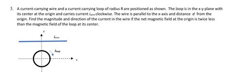 Solved Physics 3 A Current Carrying Wire And A Current Carrying Loop Of Course Hero