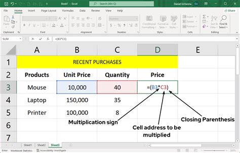 Multiplication In Excel