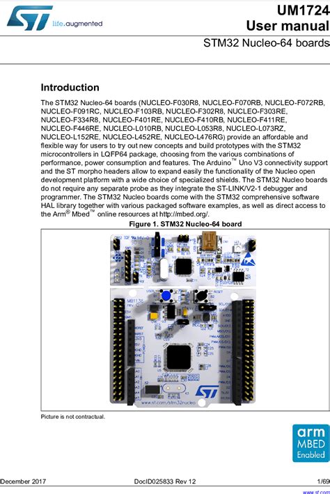 stm32 nucleo 64 boards um1724 user manual