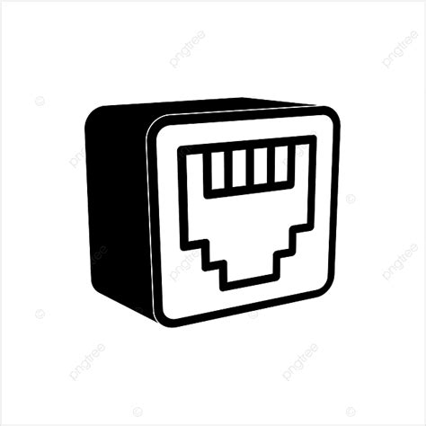 Ethernet Port Clipart Hd PNG Ethernet Port Icon Lan Network Clip Communication Vector PNG