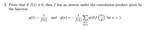Solved Inverse Of Convolution Product