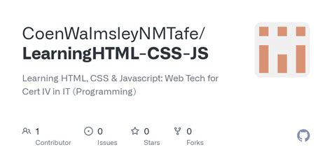 Github Coenwalmsleynmtafelearninghtml Css Js Learning Html Css