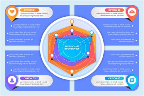 flat design radar chart infographic vector free download