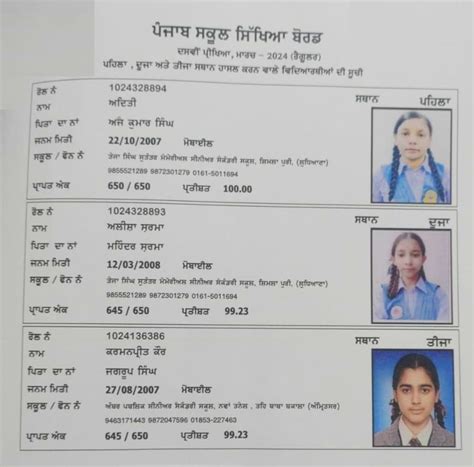 PSEB Th Toppers List OUT Aditi Tops Punjab Board Class Exam Check Toppers Name
