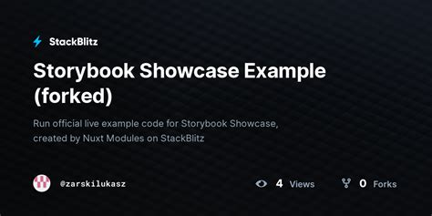 Storybook Showcase Example Forked Stackblitz