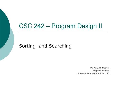 ppt csc 242 program design ii powerpoint presentation free