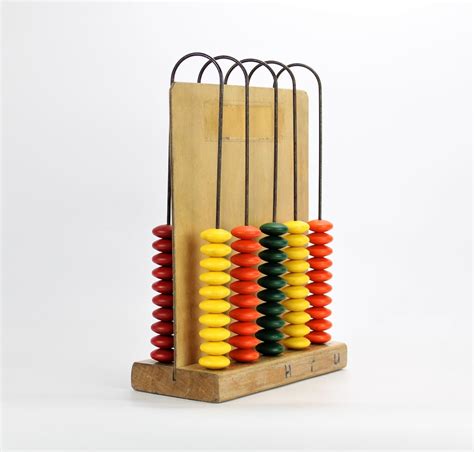 Mid Century Abacus Vintage Calculator Primary Etsy