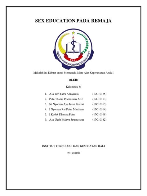 Sex Education Pada Remaja Pdf