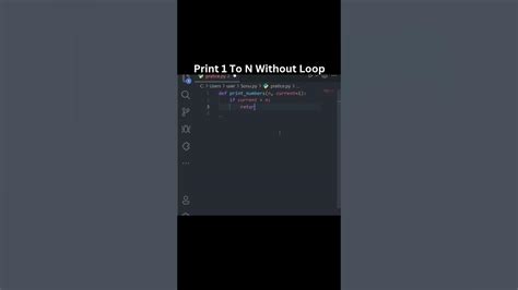 Print Numbers Without A Loop 🤯 Codingtrick Pythonshorts Youtube