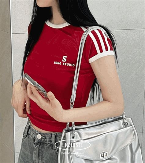 당일출고 삼선라인 반팔티 스포티 크롭숏 반소매 슬림핏 포인트 티셔츠 키작녀 아디다스 얇은 골지 스트라이프 샥배송 대 대학생