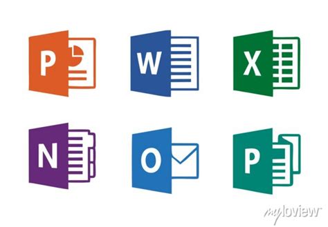 Microsoft Office365 Ms Word Powerpoint Excel Onenote Outlook • Wall Stickers Information