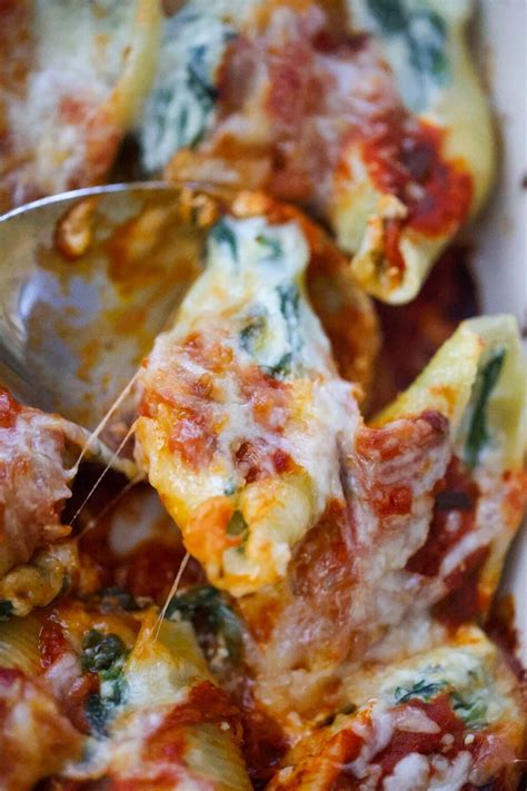 Spinach And Ricotta Stuffed Shells Cooked By Julie