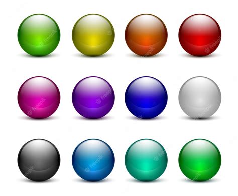 Premium Vector Colorful Glass Sphere Buttons Set