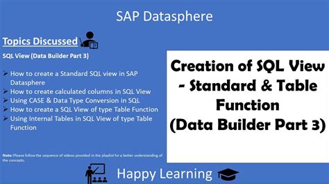 05 SAP Datasphere SQL View YouTube