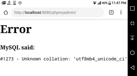 Error Import Mysql ERROR HY At Line Unknown Collation Utf Mb Unicode Ci