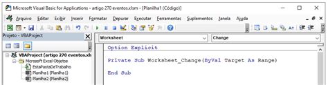 eventos do excel vba automate excel