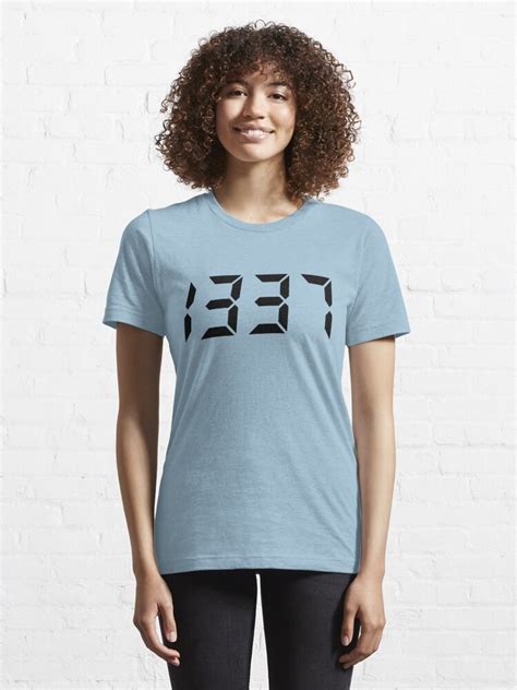 1337 leet geek hacker digital clock style black text t shirt for