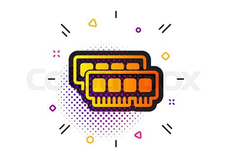 Computer Random Access Memory Component Sign Halftone Circl Colourbox