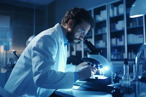 Premium Photo A Scientist Using A Microscope In A Laboratory