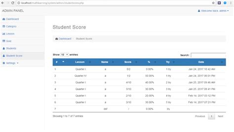Elearning System For Math Using Php Mysql And Bootstrap