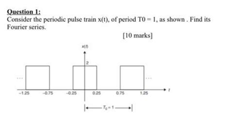 Solved Question 1 Consider The Periodic Pulse Train X T