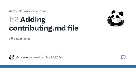 Adding Contributingmd File · Issue 2 · Avdhesh Varshneyjarvis · Github