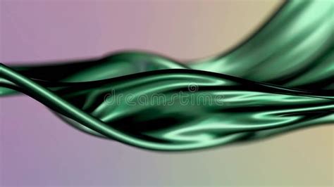 Abstract Green Flowing Waves On Gradient Background Fluidity And Motion Concept Stock Footage