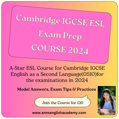 Cambridge Igcse English As A Second Language Prep Course 2024 Anns