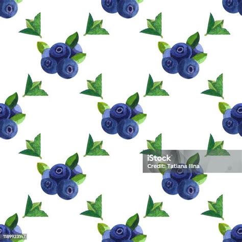 블루 베리와 수채화 원활한 패턴 손으로 그리기 장식 배경입니다 섬유 천 벽지 스크랩북 인쇄 건강한 식생활에 대한 스톡 벡터 아트 및 기타 이미지 Istock