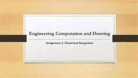 Solved Engineering Computation And Drawing Assignment