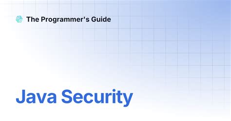 Java Security The Programmers Guide Java Security The Programmers Guide