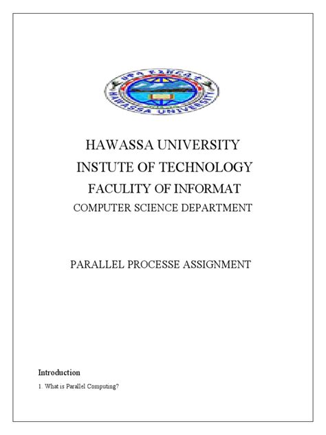Parallel Processing Assignment 1 Pdf Parallel Computing Central