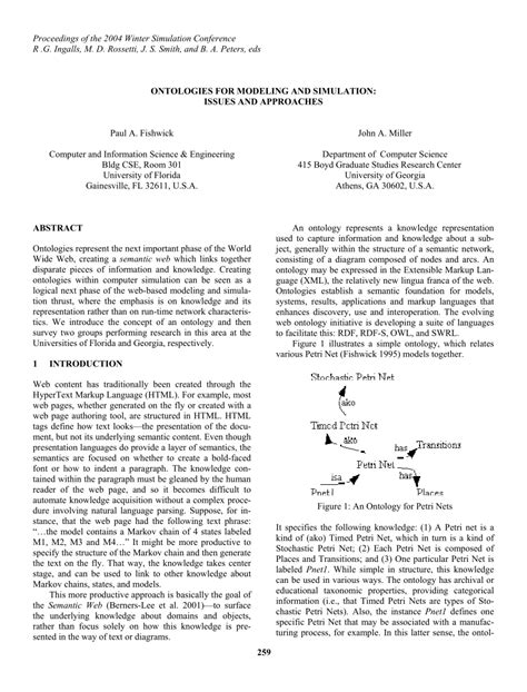 Pdf Ontologies For Modeling And Simulation Issues And Approaches