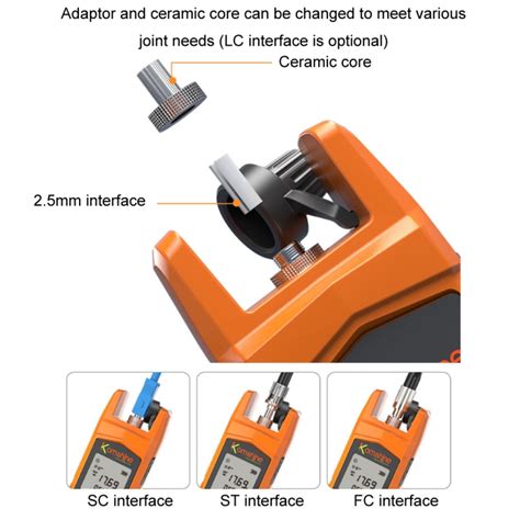 Komshine 고정밀 광 파워 미터 Led가 장착된 미니 광섬유 광 감쇠 테스터 사양 A G 70dbm~6dbm