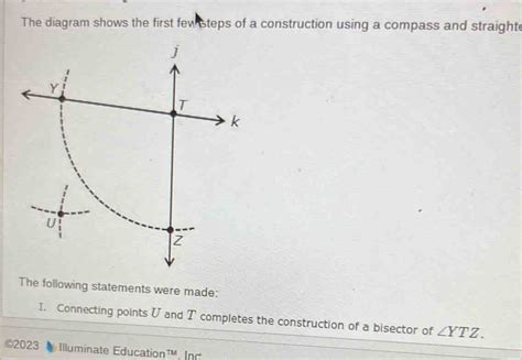 The Diagram Shows The First Few Steps Of A Construction Using A Compass And Straighte The Math