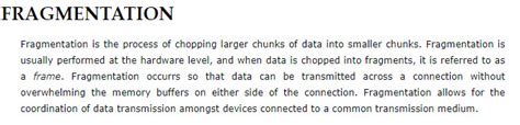 tcp segmentation and fragmentation