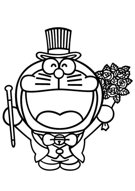 รูปภาพระบายสี โดเรม่อน Doraemon สำหรับเด็ก แจกฟรี