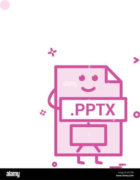 Computer Pptx File Format Type Icon Vector Design Stock Vector Image