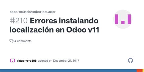 Errores instalando localización en Odoo v11 Issue 210 odoo ecuador