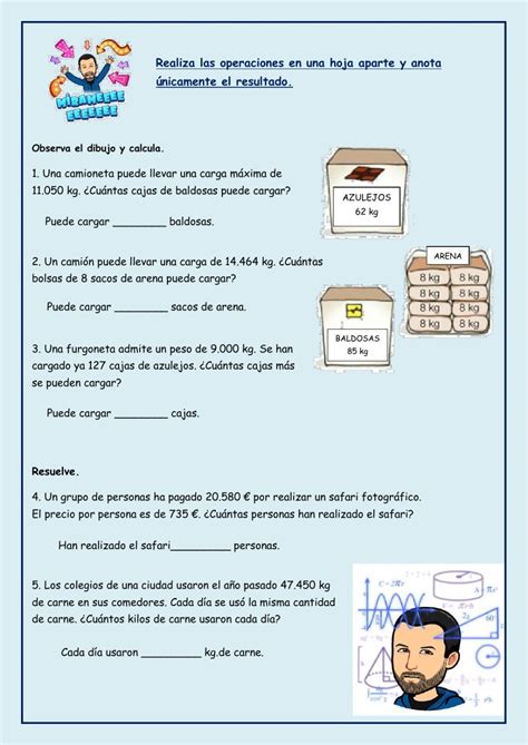Problemas Operaciones Combinadas Interactive Worksheet Problemas Matemáticos Operacion Maestros